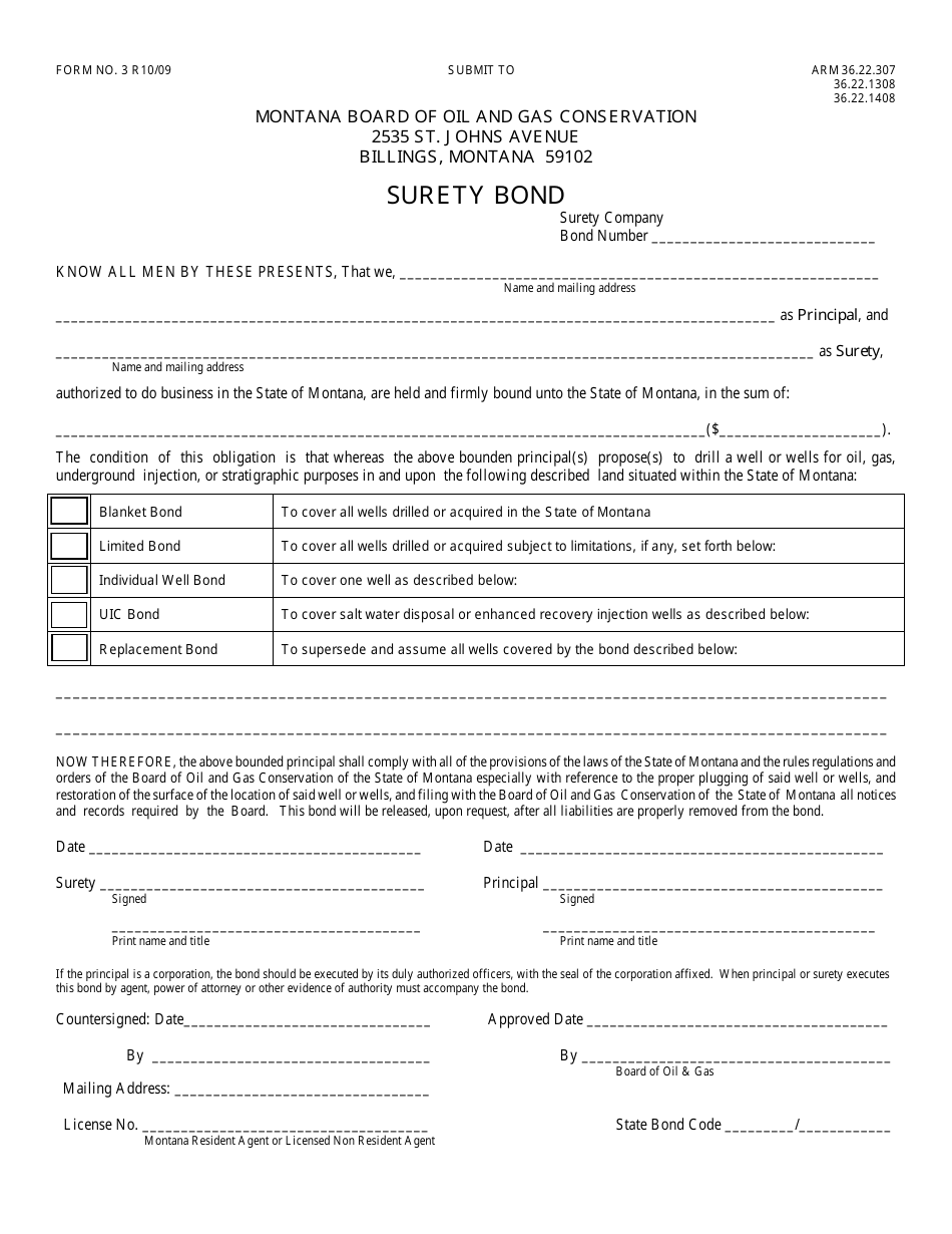 Form 3 - Fill Out, Sign Online and Download Fillable PDF, Montana ...