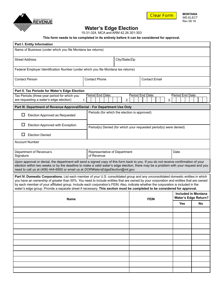 Form WE-ELECT - Fill Out, Sign Online and Download Fillable PDF ...