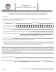 Form MV37A Download Fillable PDF or Fill Online Release of Security ...