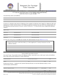 Form MV63 Download Fillable PDF or Fill Online Request for Foreign ...