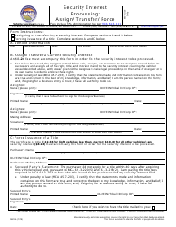 Form MV81B Download Fillable PDF or Fill Online Security Interest ...
