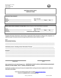 Montana Montana Notary Public Complaint Form - Fill Out, Sign Online ...