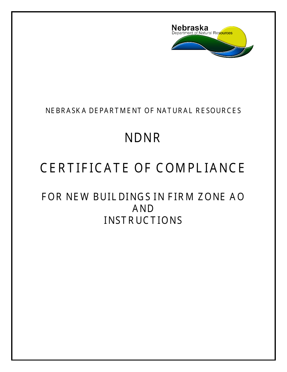 Nebraska Certificate of Compliance for New Buildings in Firm Zone Ao ...