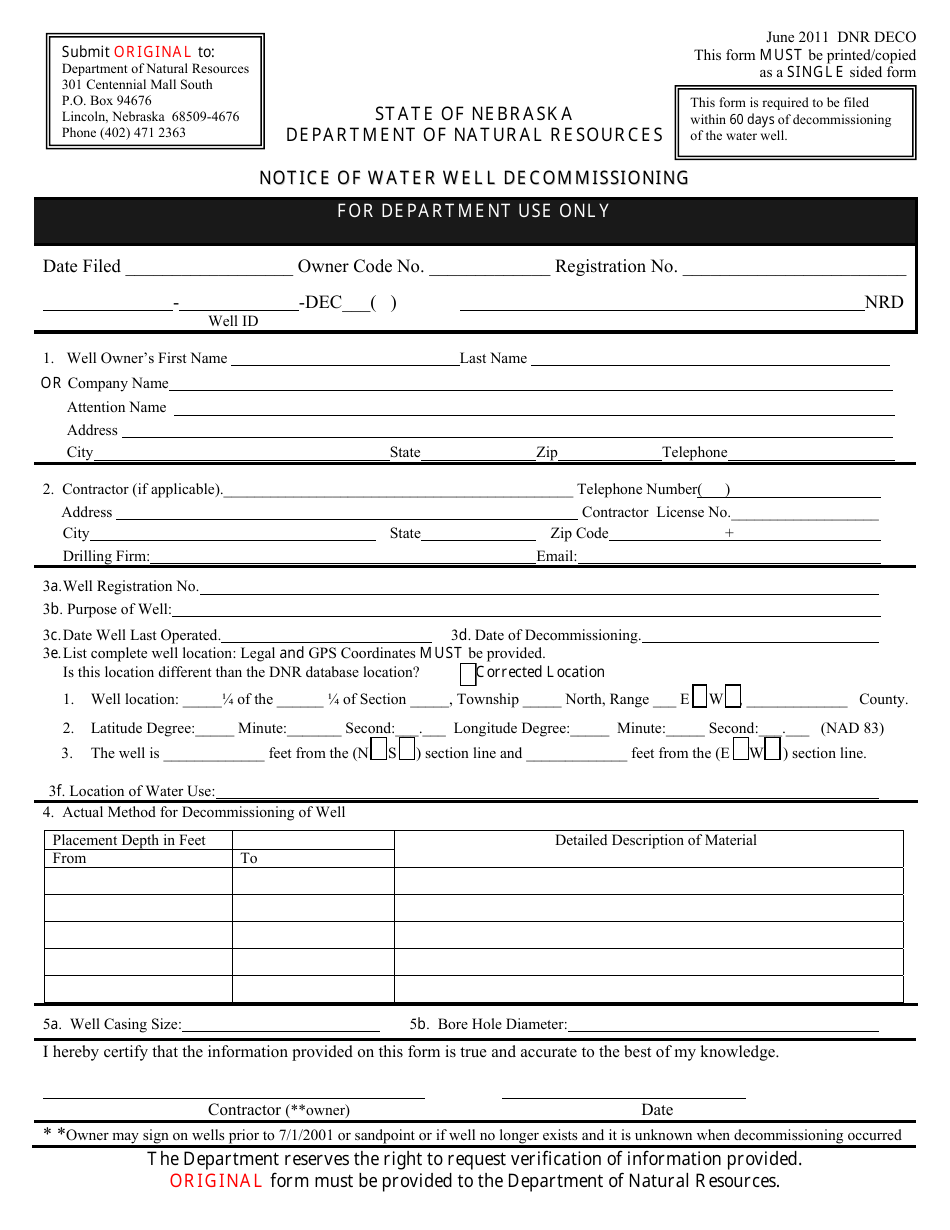 DNR Form DECO - Fill Out, Sign Online and Download Fillable PDF ...