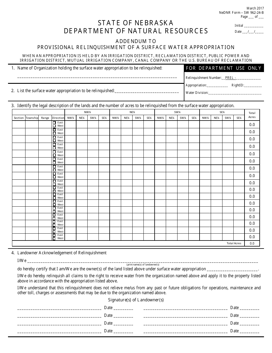 DNR Form SW962-24-B - Fill Out, Sign Online and Download Fillable PDF ...