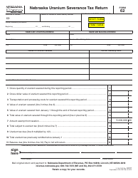 Form 62 - Fill Out, Sign Online and Download Fillable PDF, Nebraska ...