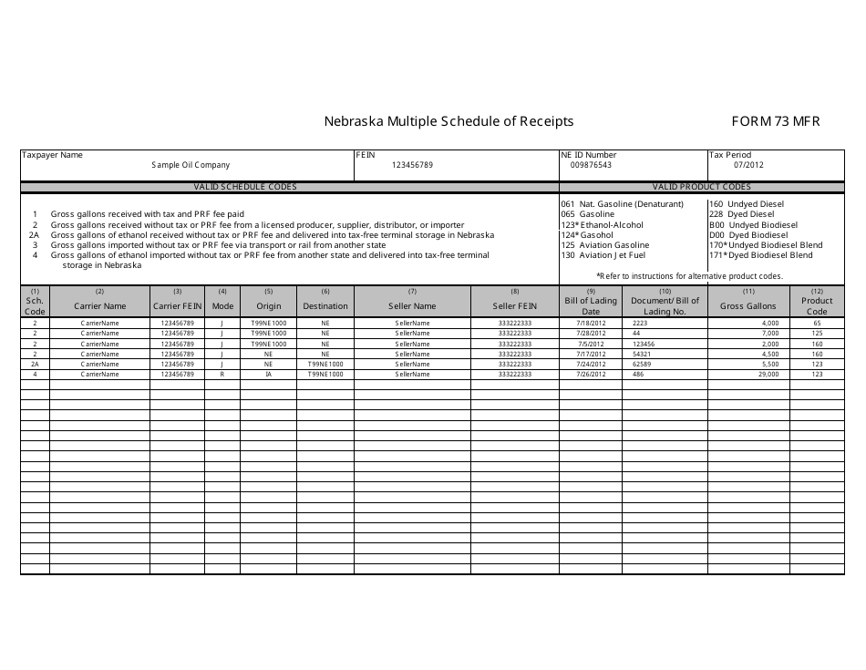 Form 73 MFR - Fill Out, Sign Online and Download Printable PDF ...