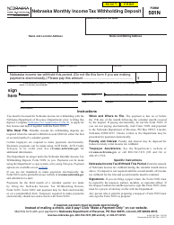 Form 501N Download Fillable PDF or Fill Online Nebraska Monthly Income ...