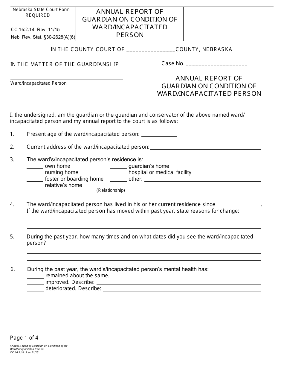 Form CC16:2.14 - Fill Out, Sign Online and Download Fillable PDF ...