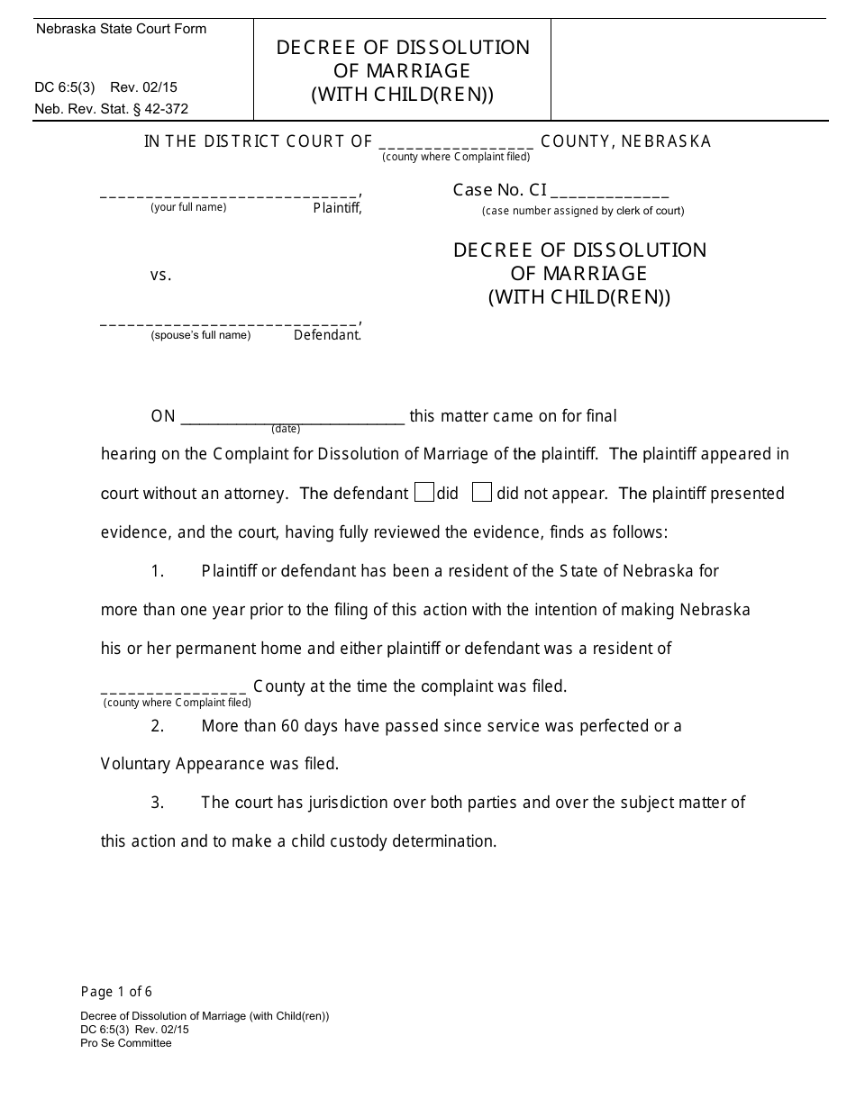 Form DC6:5(3) - Fill Out, Sign Online and Download Fillable PDF ...