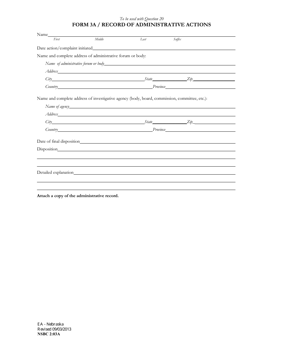 Form NSBC2:03A (3A) - Fill Out, Sign Online and Download Fillable PDF ...