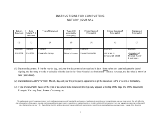 Download Instructions for Notary Journal PDF | Templateroller