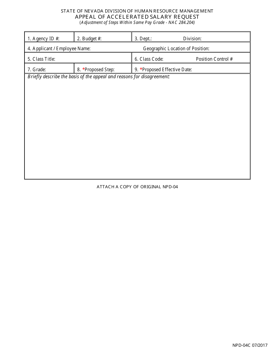 Form NPD-04C - Fill Out, Sign Online and Download Printable PDF, Nevada ...