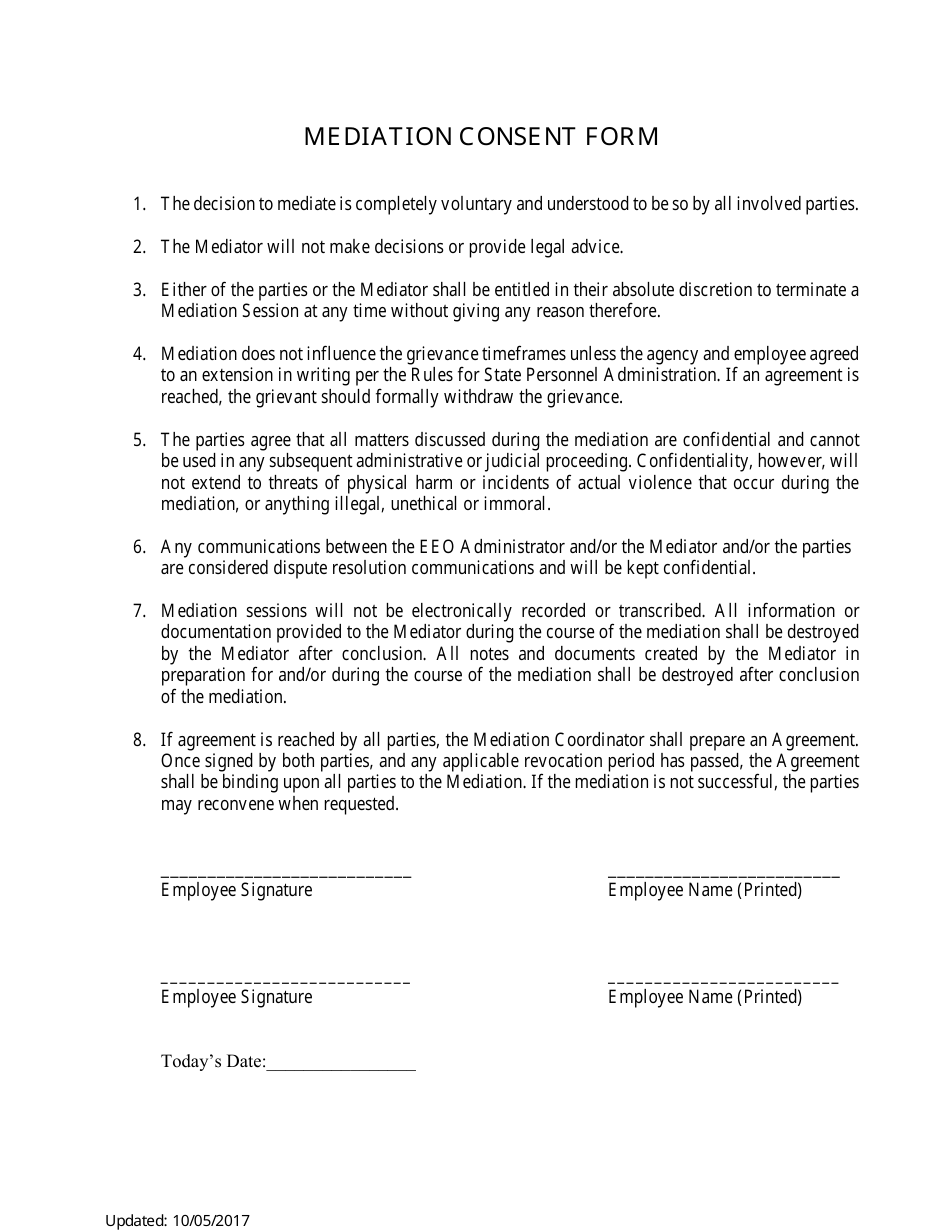 Nevada Mediation Consent Form - Fill Out, Sign Online and Download PDF ...