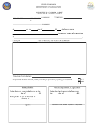 Nevada Verified Complaint - Fill Out, Sign Online and Download PDF ...