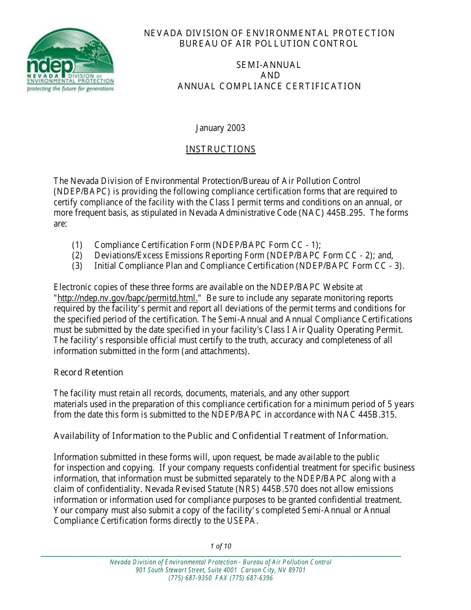 Download Instructions for Compliance Certification Form PDF ...