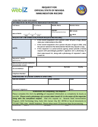 Nevada Immunization Record Request Form Download Printable PDF ...