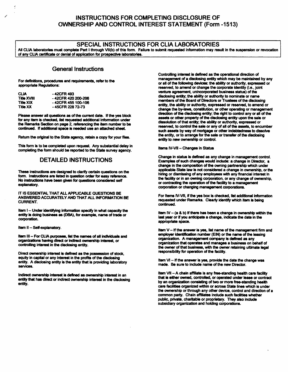 Download Instructions for Form 1513 Disclosure of Ownership and Control ...
