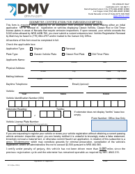 Form EC-18 Download Fillable PDF or Fill Online Odometer Certification for Emission Exemption ...
