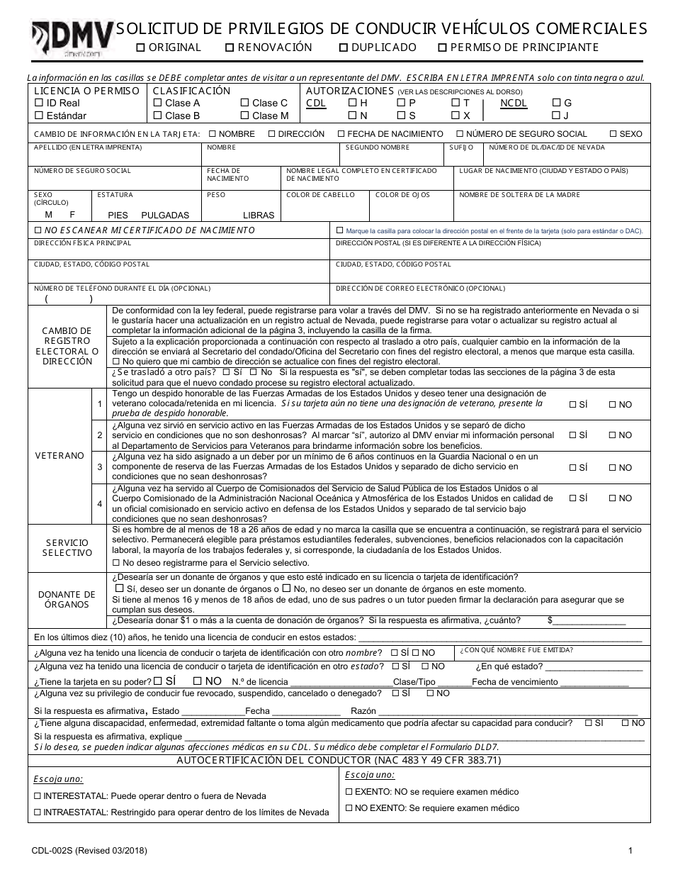 Formulario CDL-002S - Fill Out, Sign Online and Download Fillable PDF ...