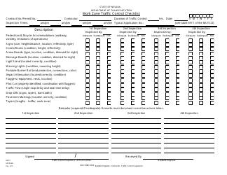 NDOT Form 040-056B Download Fillable PDF or Fill Online Work Zone ...