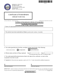 Form 090103 Download Fillable PDF or Fill Online Certificate of Amendment to Articles of ...