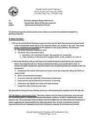 Nevada Retail Pharmacy Inspection Form Download Printable PDF ...