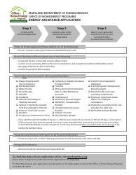 Download Instructions for Energy Assistance Application Form PDF ...