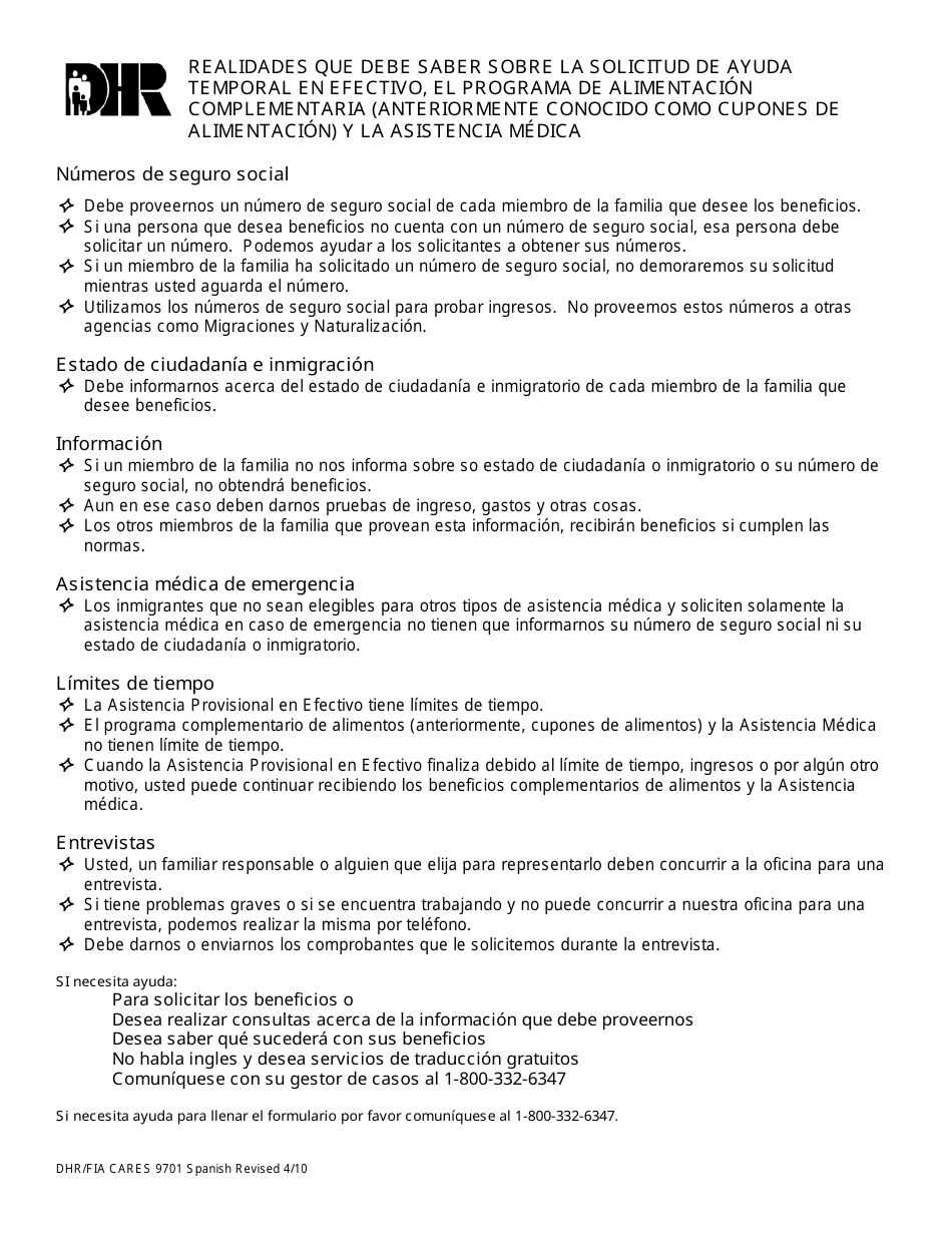 Formulario DHR/FIA9701 - Fill Out, Sign Online and Download Printable ...