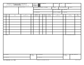DA Form 581 Download Fillable PDF or Fill Online Request for Issue and ...