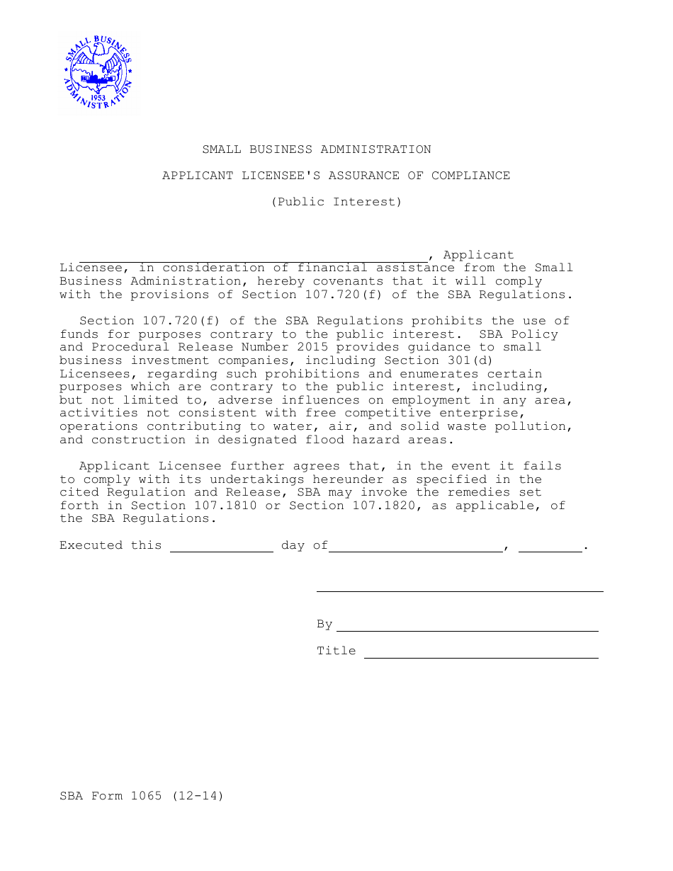 SBA Form 1065 - Fill Out, Sign Online and Download Printable PDF ... SBA Form 1065 - Fill Out, Sign Online and Download Printable PDF ...