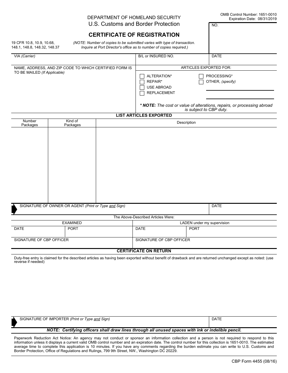 Cbp Form 434 Fillable Pdf - Printable Forms Free Online