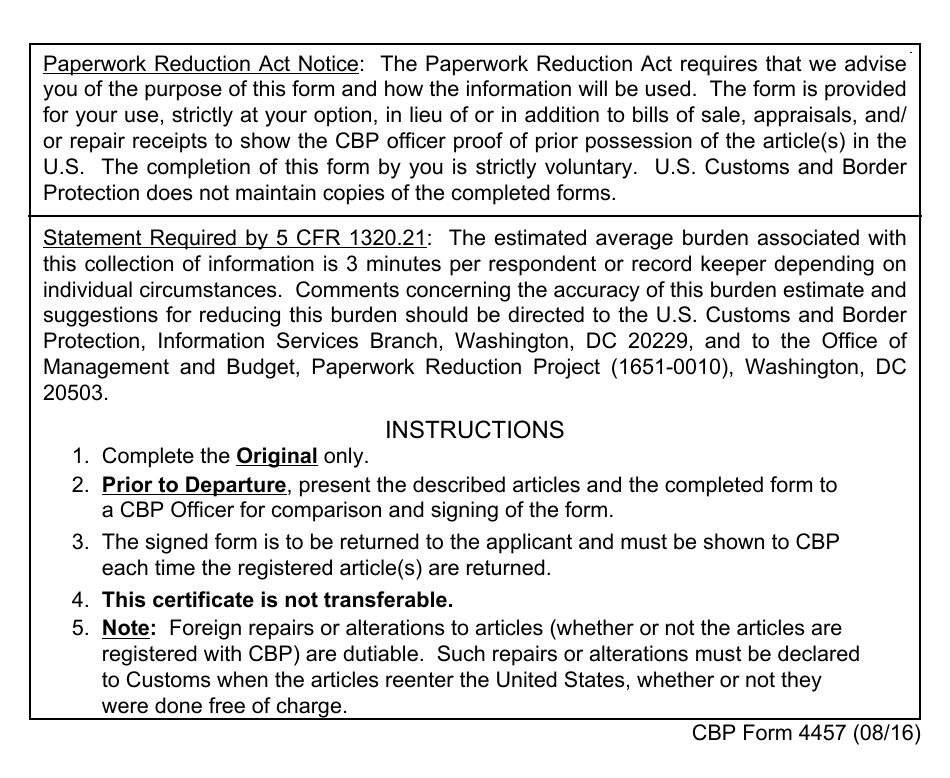 CBP Form 4457 Fill Out Sign Online And Download Fillable PDF cbp-form-4457-fill-out-sign-online-and-download-fillable-pdf
