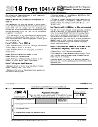 IRS Form 1040-V Download Fillable PDF or Fill Online Payment Voucher ...