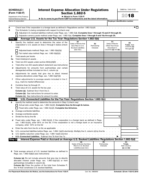 IRS Form 1120 F Schedule I Download Fillable PDF Or Fill Online