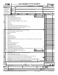 IRS Form 1120 - 2018 - Fill Out, Sign Online and Download Fillable PDF ...