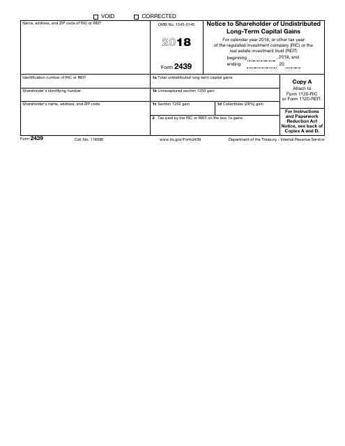 IRS Form 2439 2018 Fill Out Sign Online And Download Fillable PDF IRS Form 2439 2018 Fill Out Sign Online And Download Fillable PDF