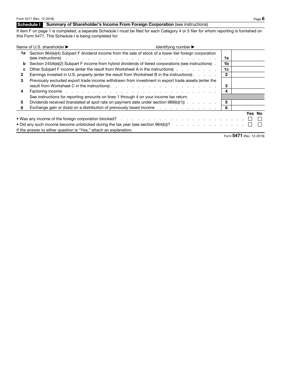 IRS Form 5471 Download Fillable PDF or Fill Online Information Return ...