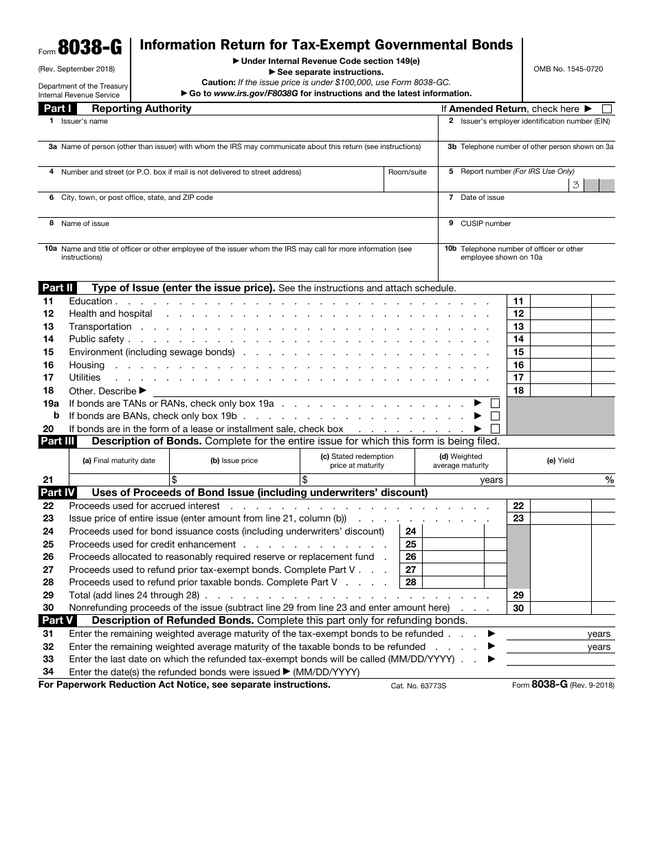 IRS Form 8038-G - Fill Out, Sign Online and Download Fillable PDF ...