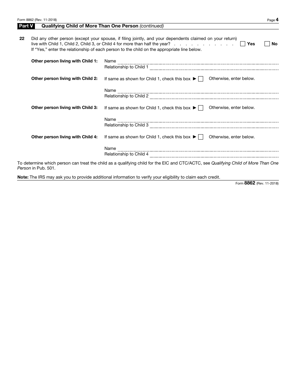 IRS Form 8862 - Fill Out, Sign Online and Download Fillable PDF ...