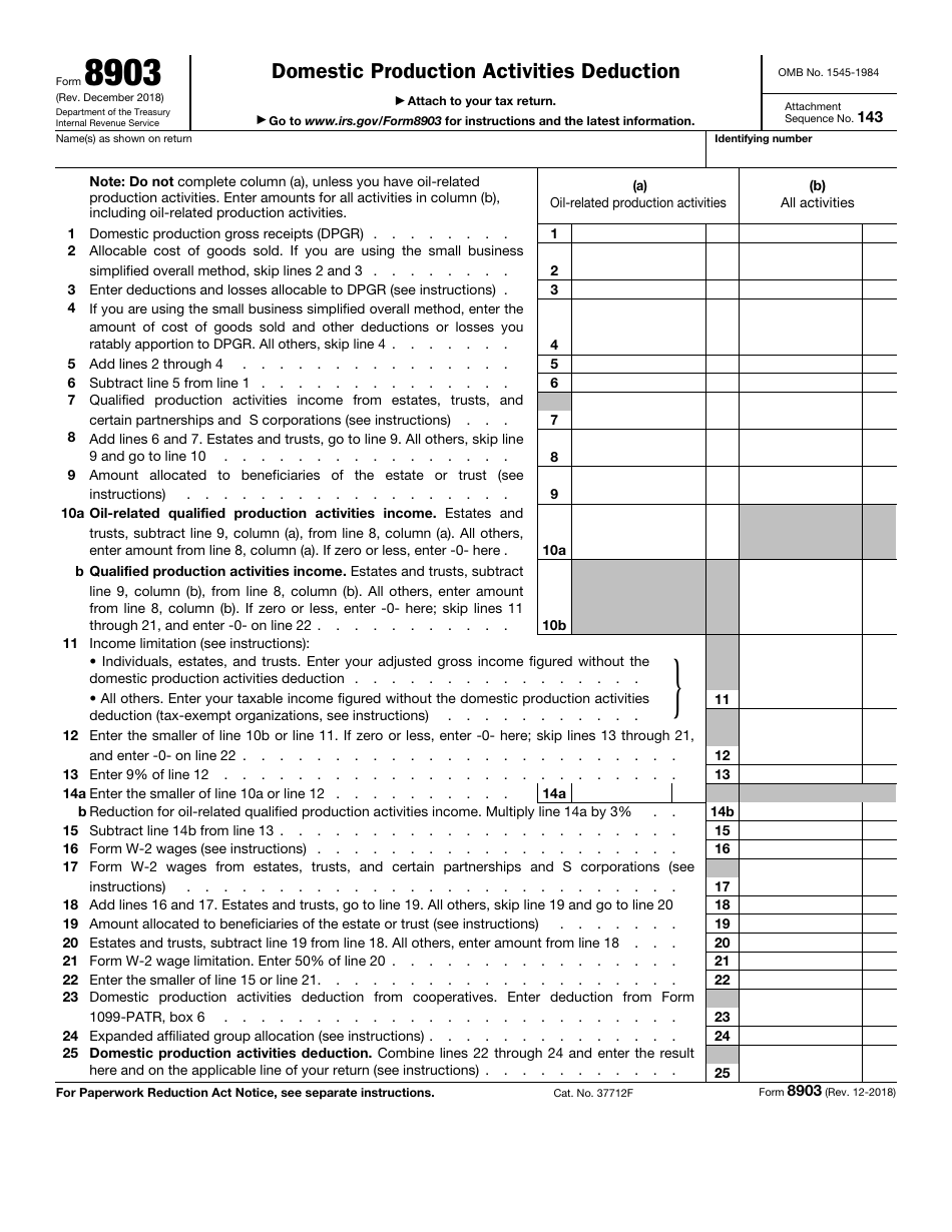 IRS Form 8903 - Fill Out, Sign Online and Download Fillable PDF ...