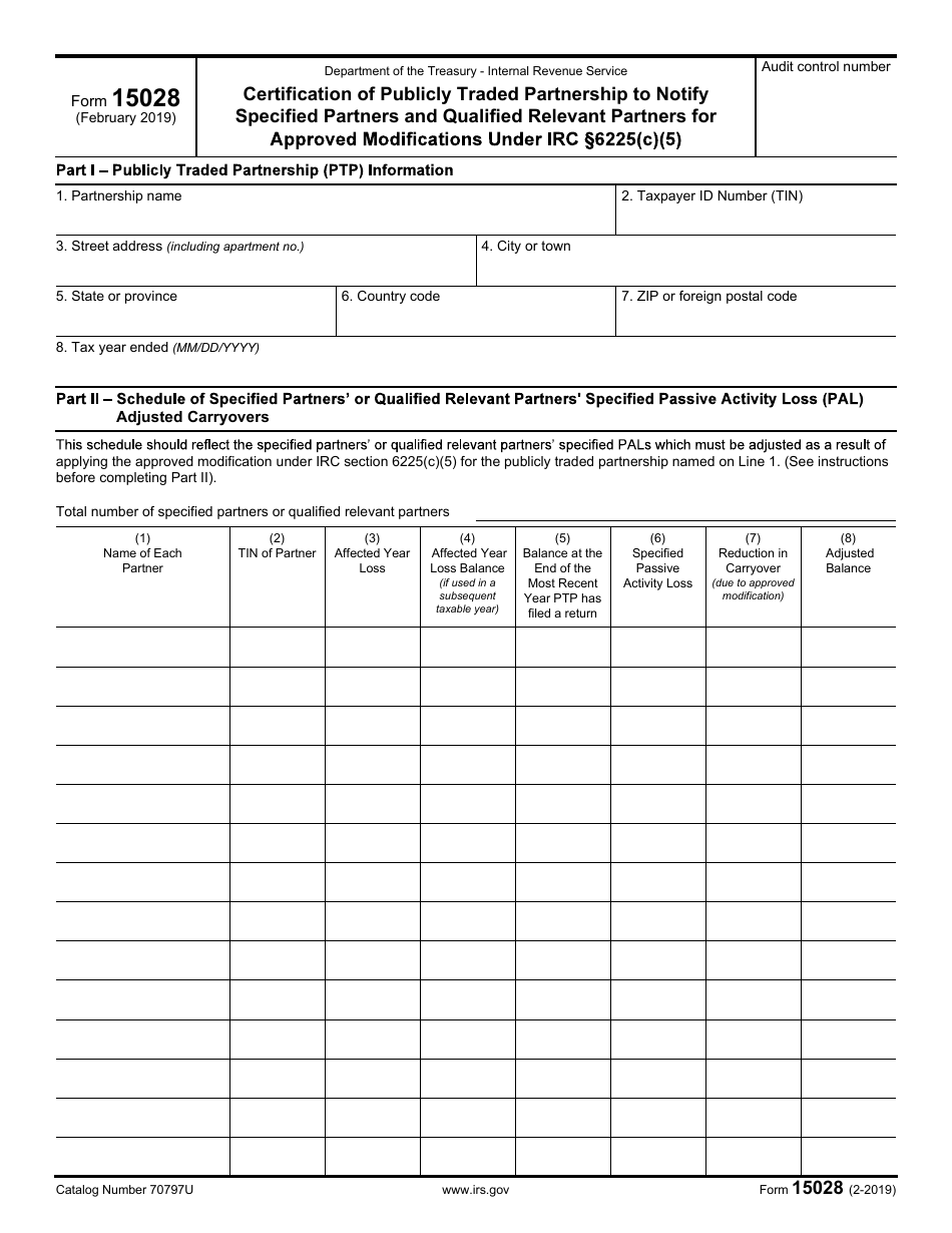 IRS Form 15028 - Fill Out, Sign Online and Download Fillable PDF ...