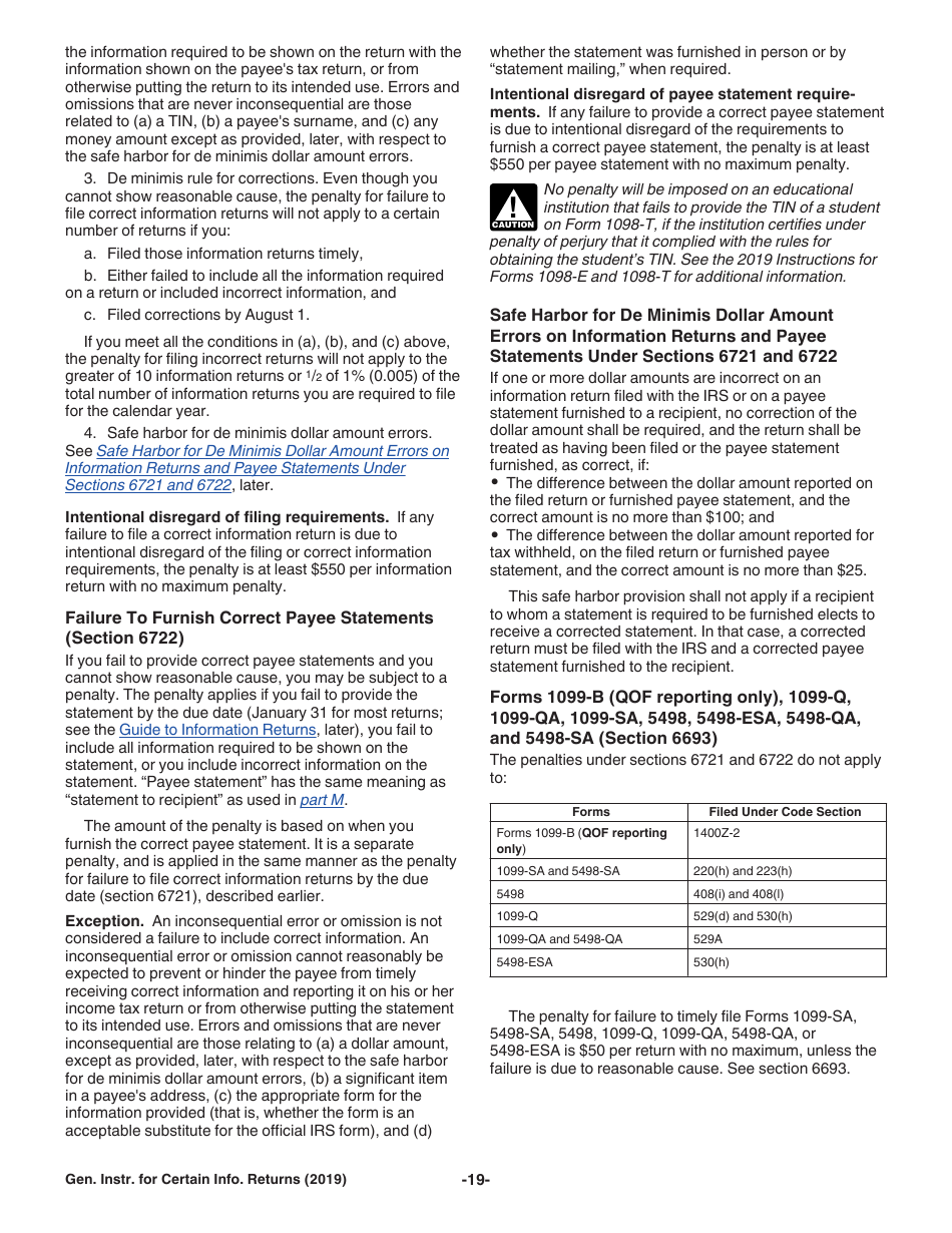 Download Instructions for IRS Form 1096, 1097, 1098, 1099, 3821, 3822 ...