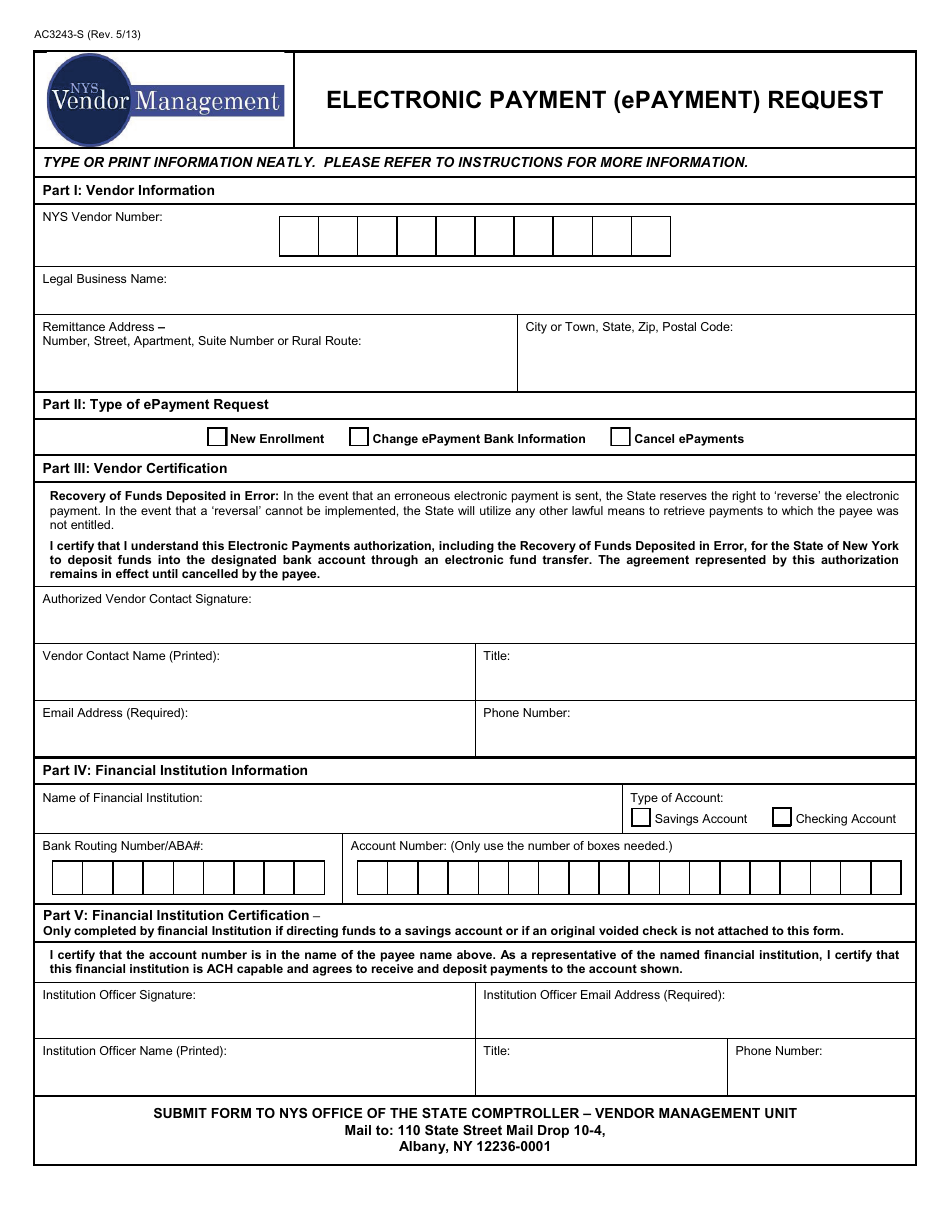 Form AC3243-S - Fill Out, Sign Online and Download Fillable PDF, New ...
