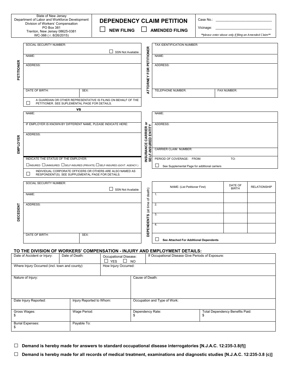 Form WC-366 - Fill Out, Sign Online and Download Printable PDF, New ...