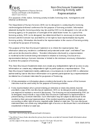 Texas Non-disclosure Statement Form Download Printable PDF | Templateroller