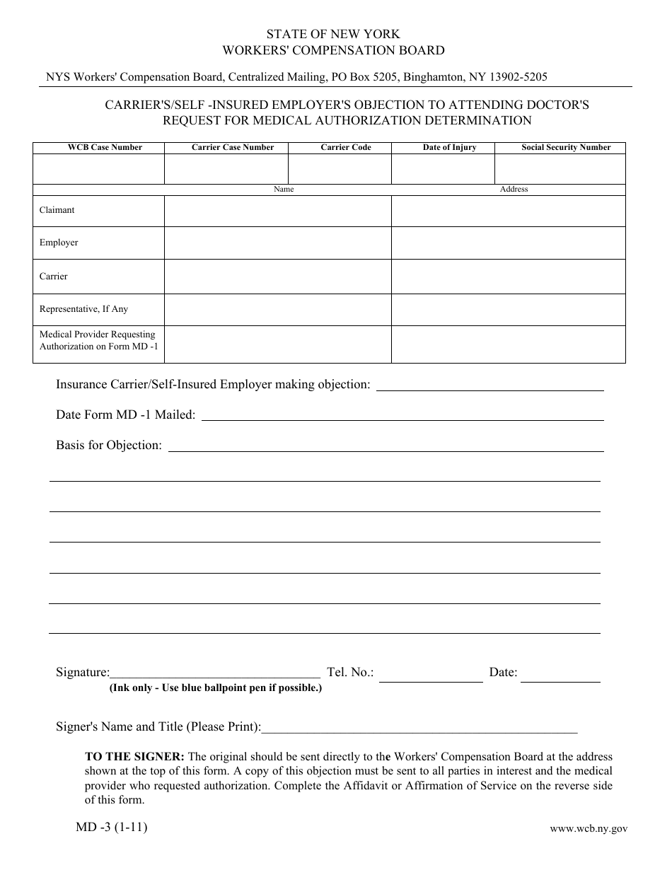 Form MD-3 - Fill Out, Sign Online and Download Fillable PDF, New York ...