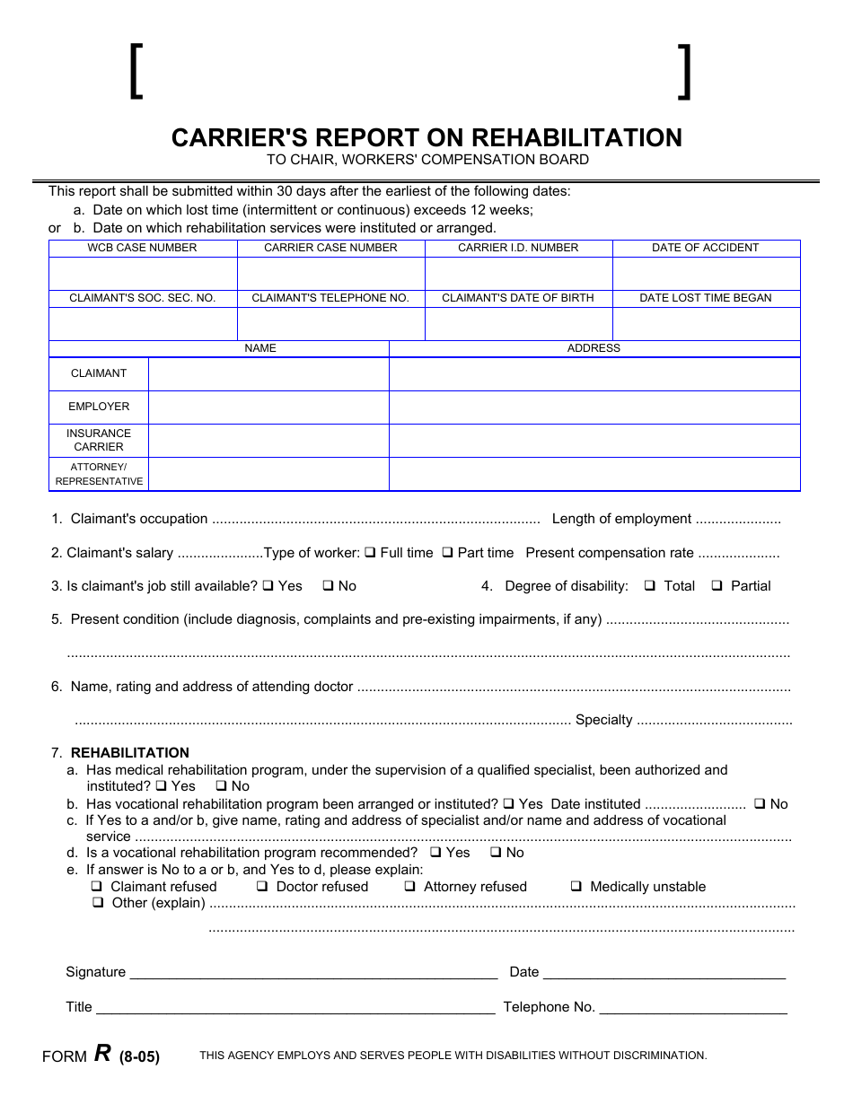 Form R - Fill Out, Sign Online and Download Fillable PDF, New York ...