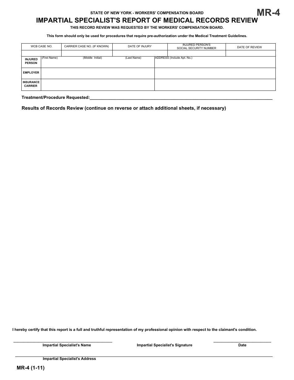 Form MR-4 - Fill Out, Sign Online and Download Fillable PDF, New York ...