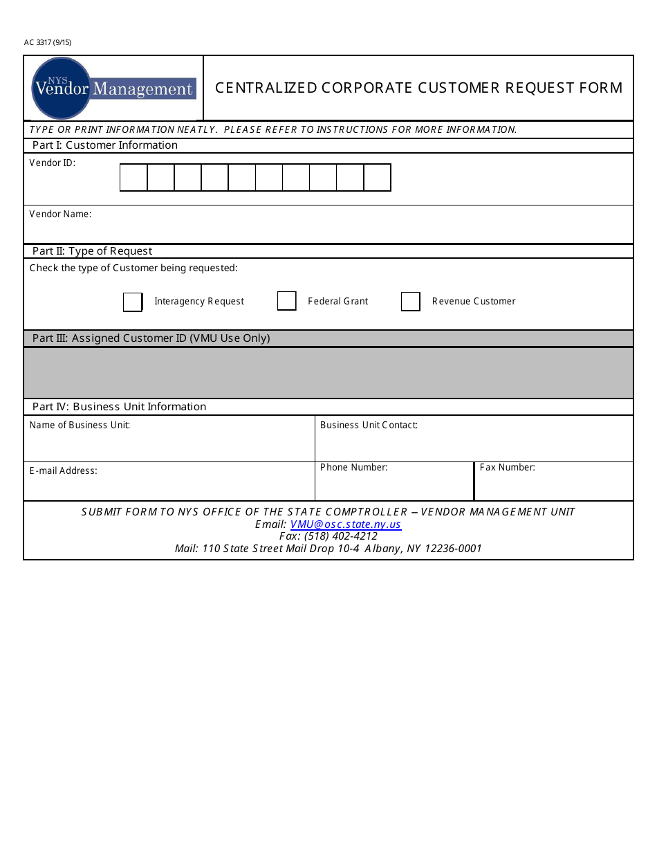 Form AC3317 - Fill Out, Sign Online and Download Fillable PDF, New York ...